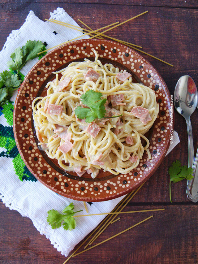 Mexican Espagueti Blanco | Espagueti A La Crema (Vegan) | Mexican Made ...