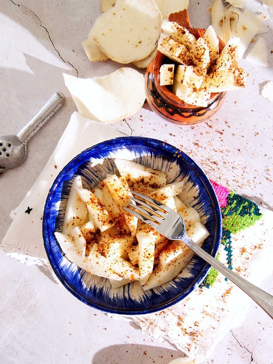 Jicama With Lime And Tajin (Mexican Snack Recipe) | Mexican Made Meatless™