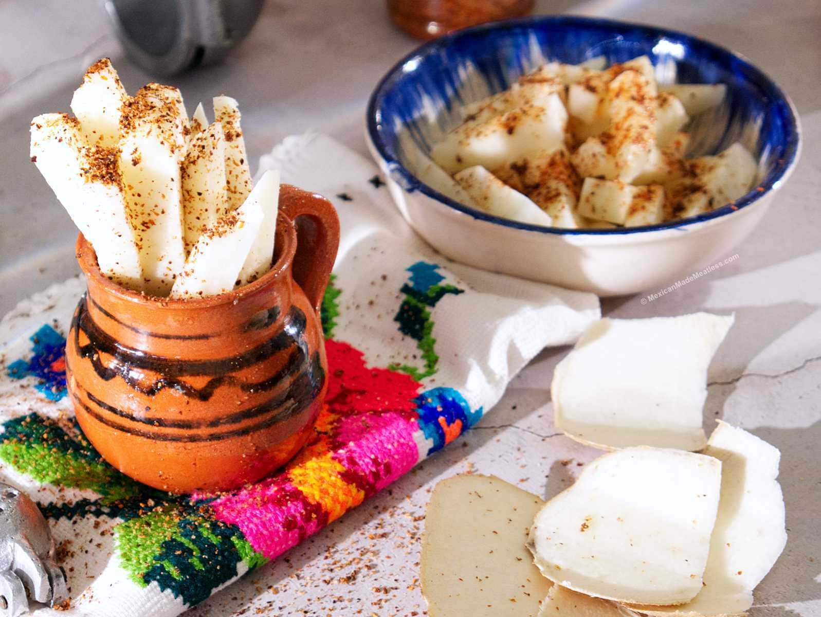Jicama With Lime And Tajin (Mexican Snack Recipe) | Mexican Made Meatless™